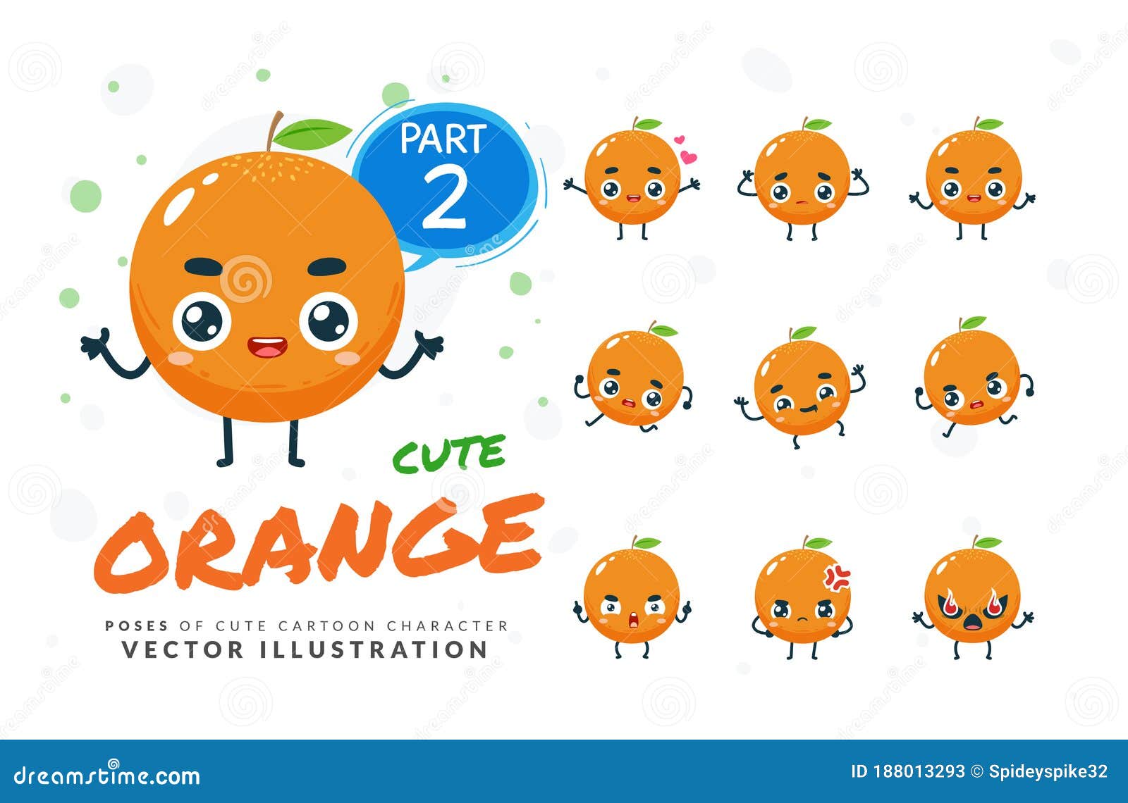 Vector Set of Cartoon Images of Orange. Part 2 Stock Vector ...