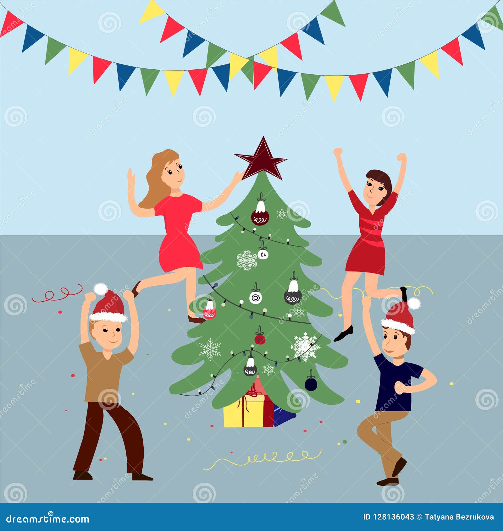 Vector Set of Cartoon Images of People Office Dancing Stock Vector ...