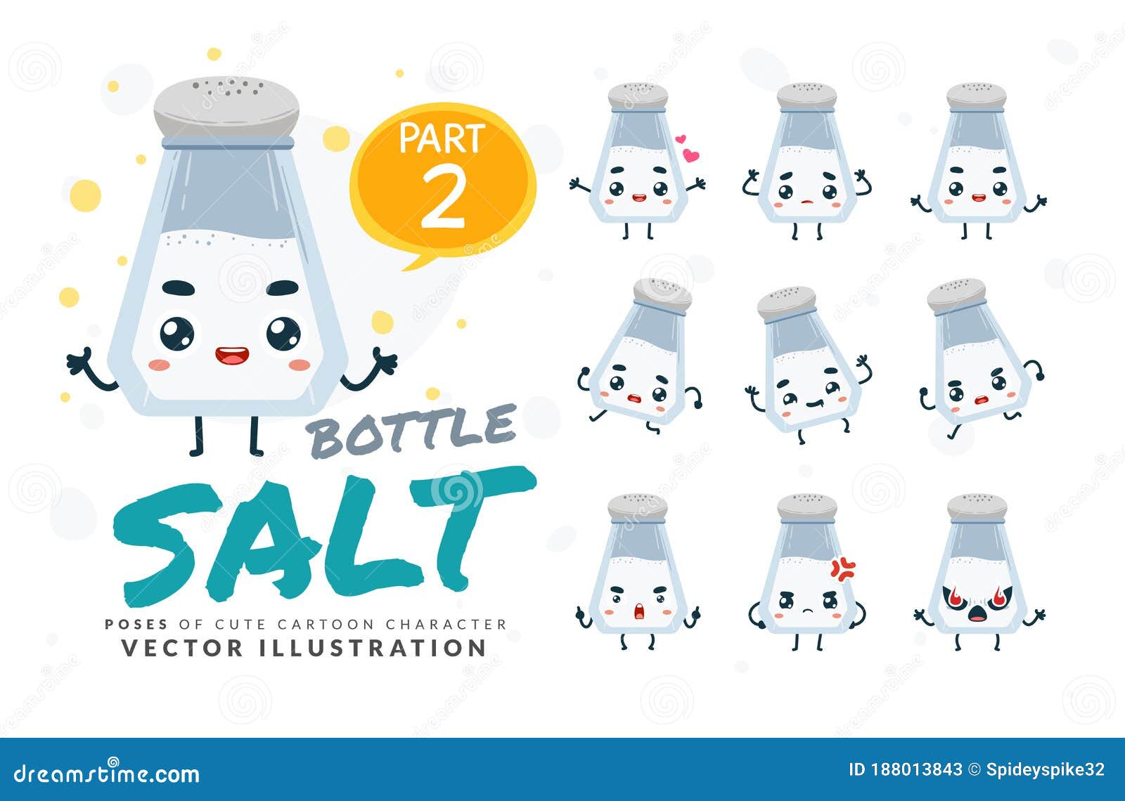Vector Set of Cartoon Images of Salt Bottle. Part 2 Stock Vector ...