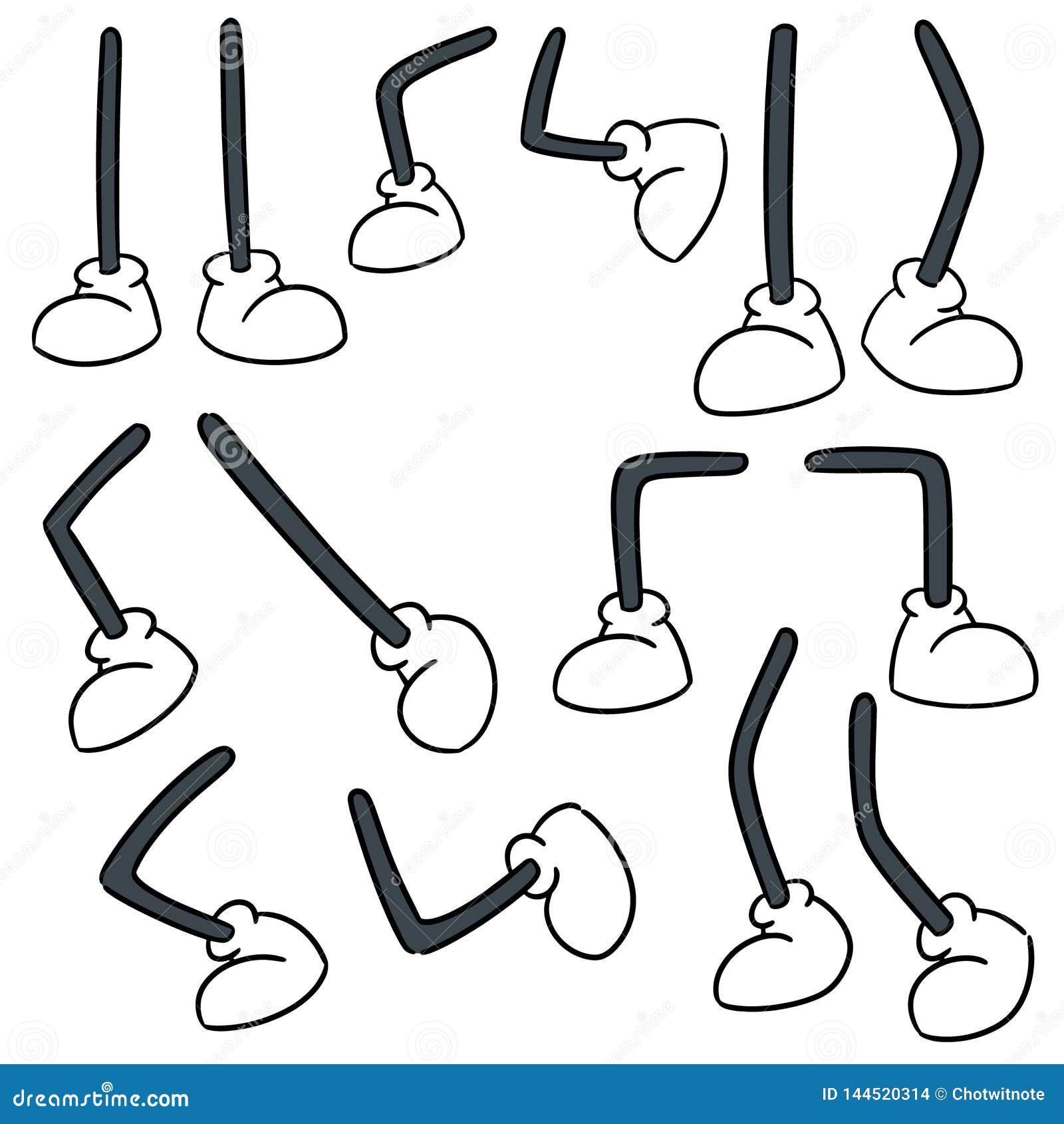 Vector set of cartoon leg stock vector. Illustration of draw - 144520314