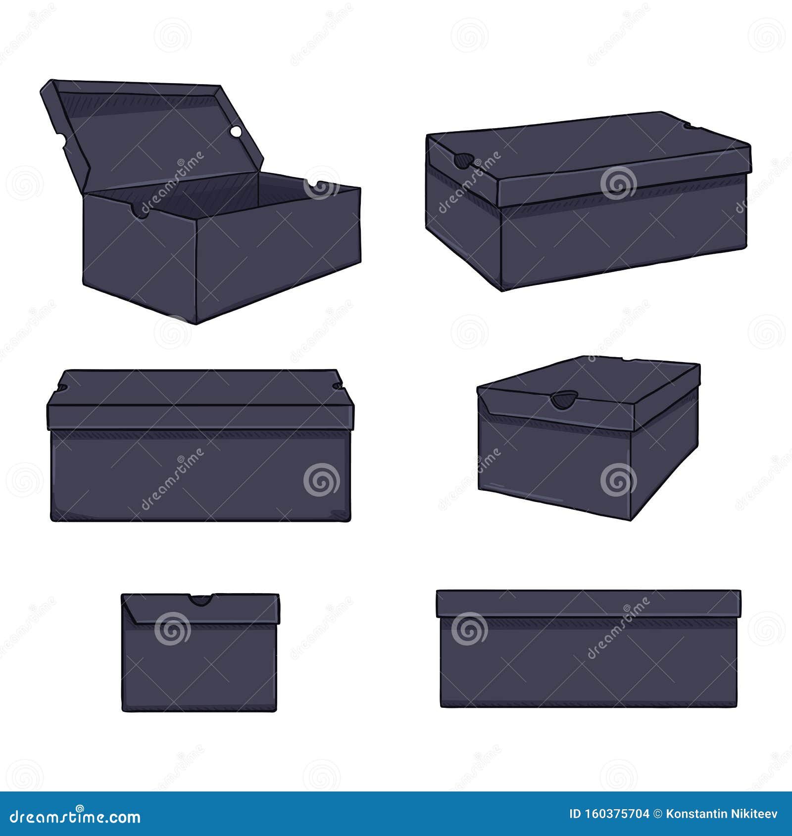 Vector Set of Cartoon Shoe Boxes Illustration Stock Vector ...