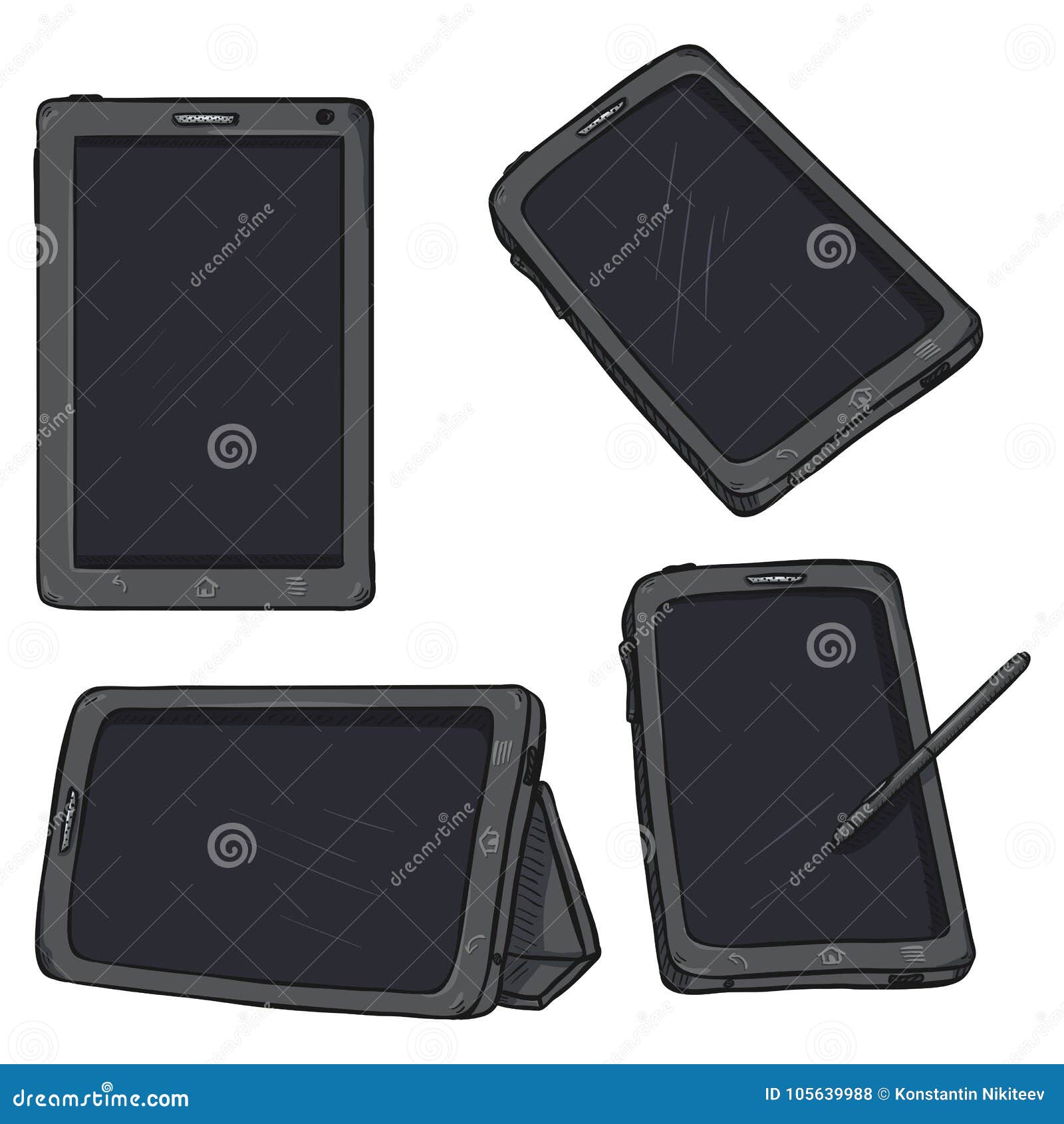 Vector Set of Cartoon Tablet PC Stock Vector - Illustration of comics ...