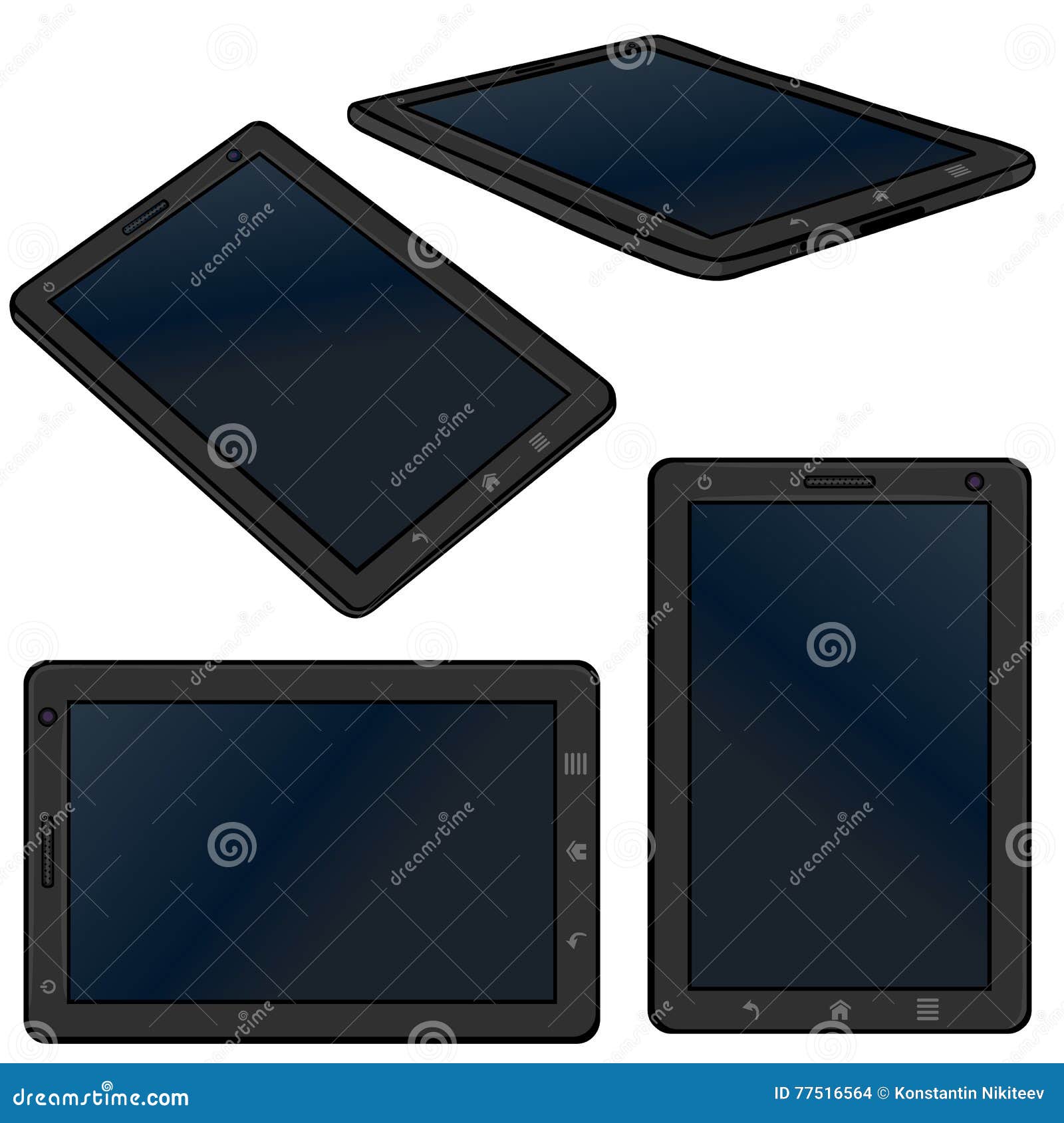 Vector Set of Cartoon Tablet PC Stock Vector - Illustration of color ...