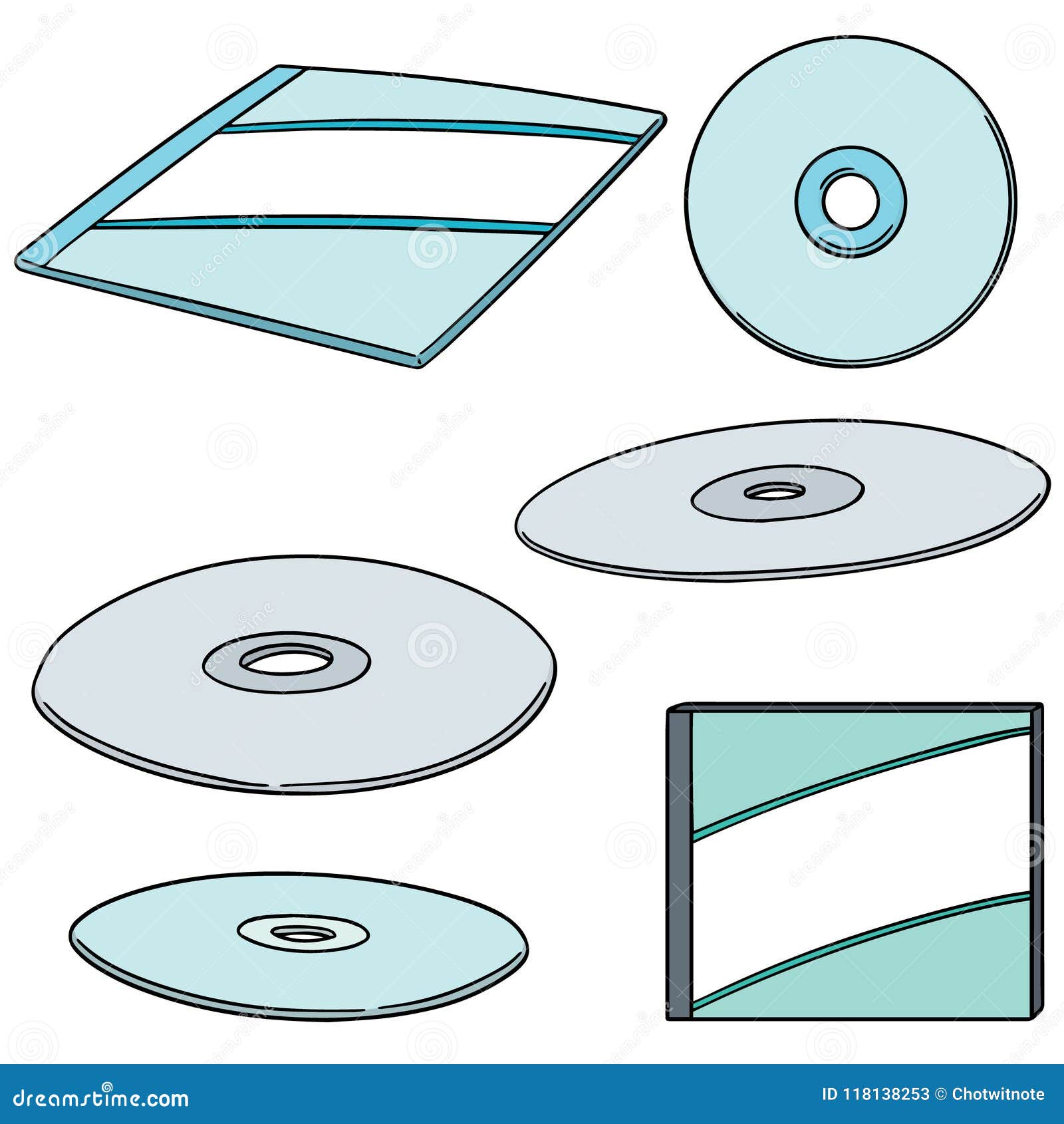 Vector set of cd, dvd stock vector. Illustration of video - 118138253