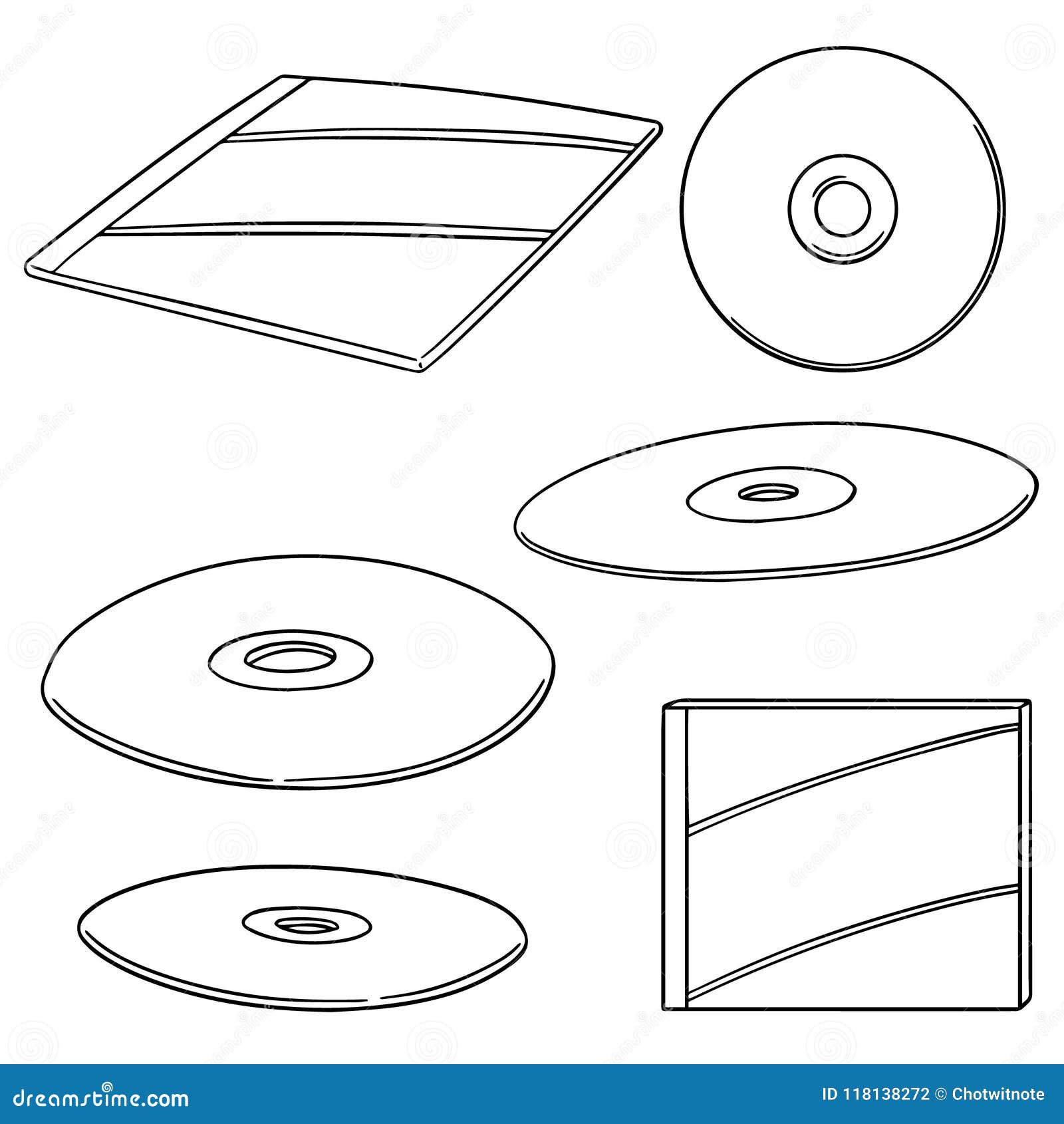 Vector set of cd, dvd stock vector. Illustration of modern - 118138272