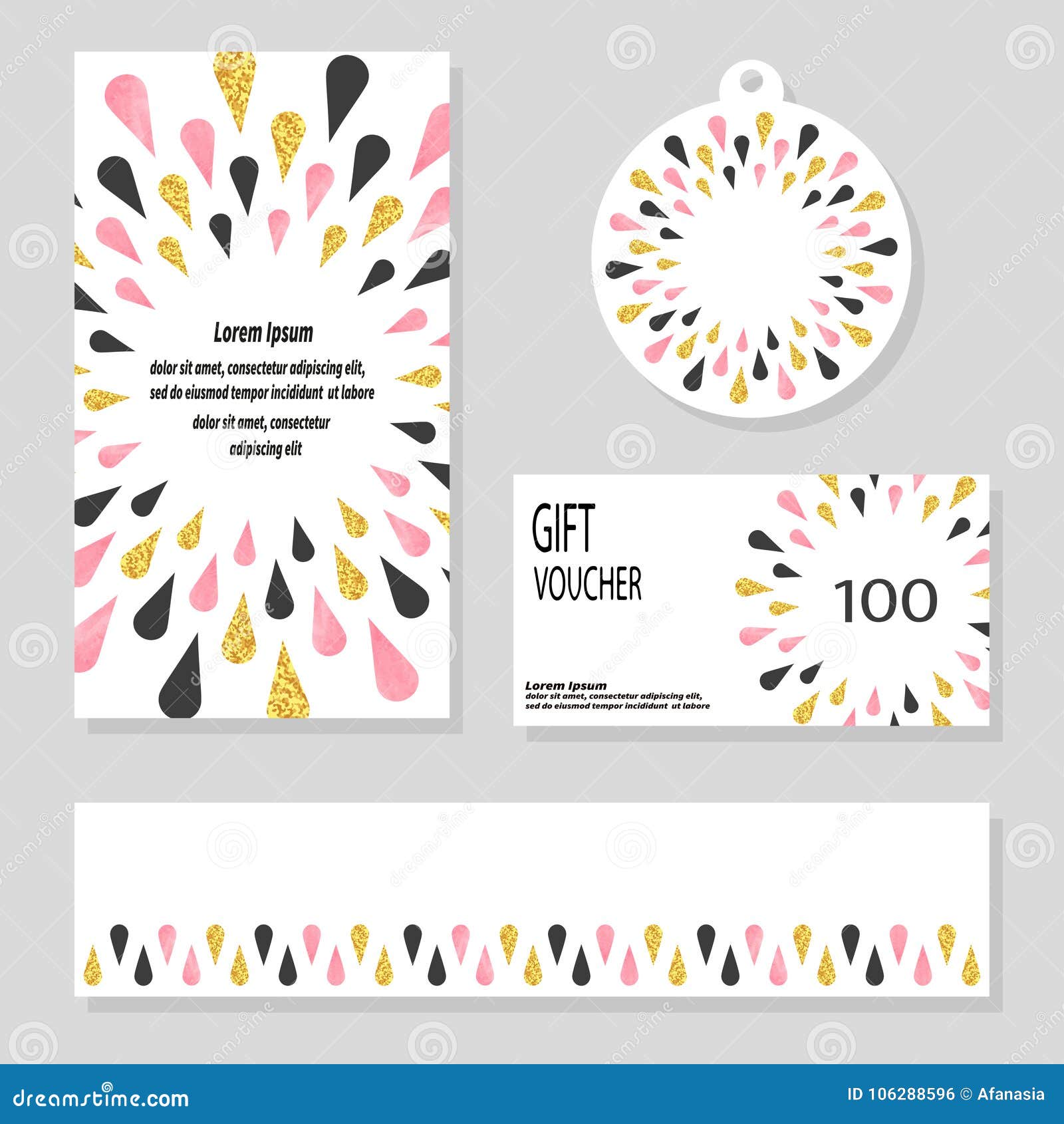 Vector Set of Celebration Card, Label Templates Design with Bright ...