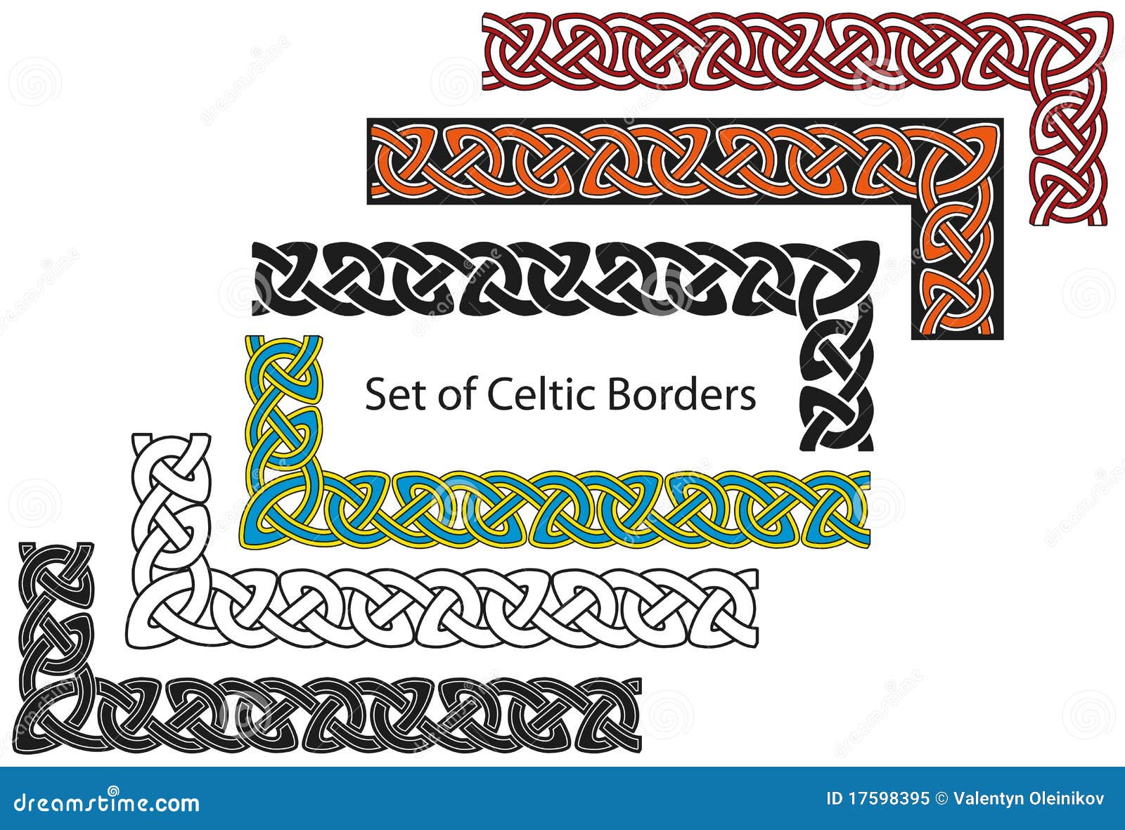 Vector Set of Celtic Style Borders Stock Vector - Illustration of ...