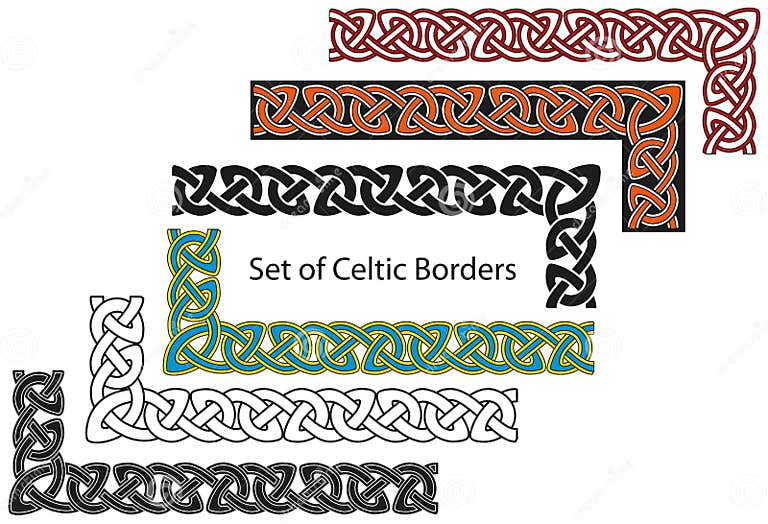 Vector Set of Celtic Style Borders Stock Vector - Illustration of ...