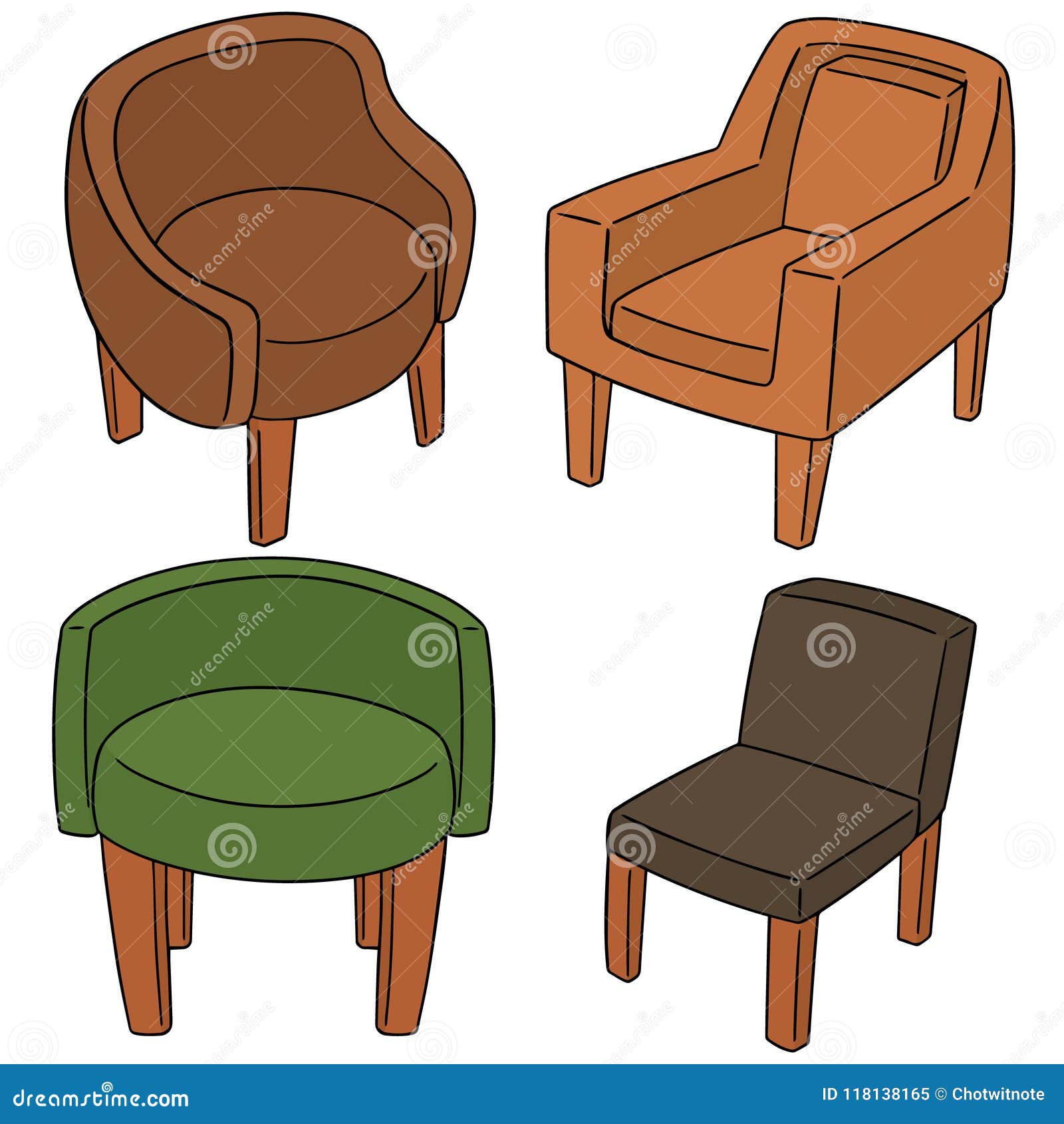 Vector set of chair stock vector. Illustration of chair - 118138165