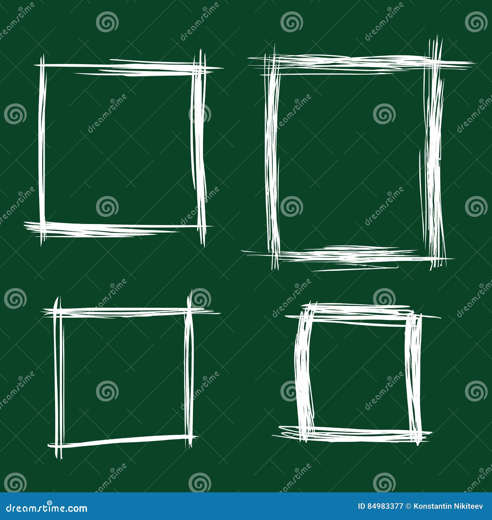 Vector Set of Chalk Abstract Doodles Stock Vector - Illustration of ...