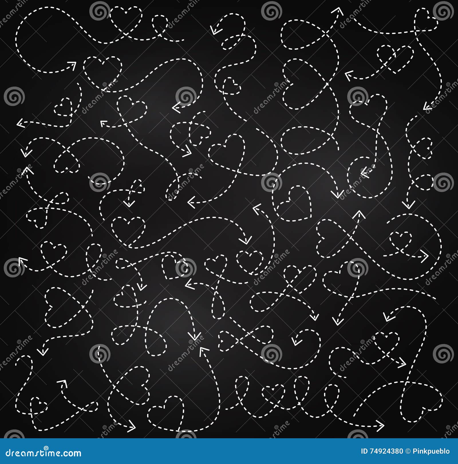Vector Set of Chalkboard Dotted Arrows and Connecting Lines Stock ...