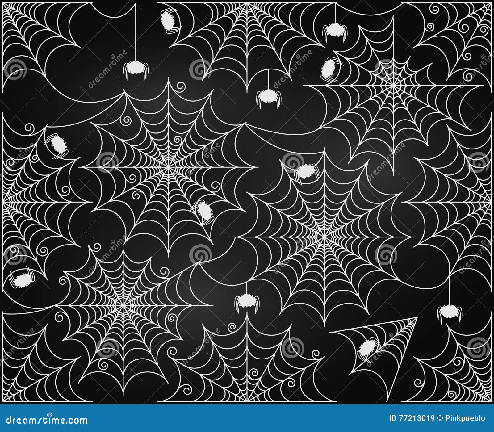 Vector Set of Chalkboard Style Cute and Creepy Spiderwebs Stock ...