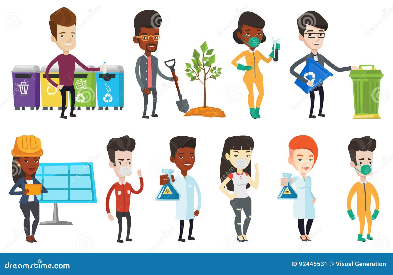 Vector Set of Characters on Ecology Issues. Stock Vector - Illustration ...