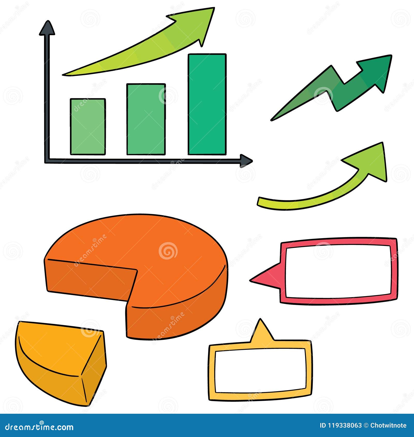 Vector set of chart stock vector. Illustration of comic - 119338063