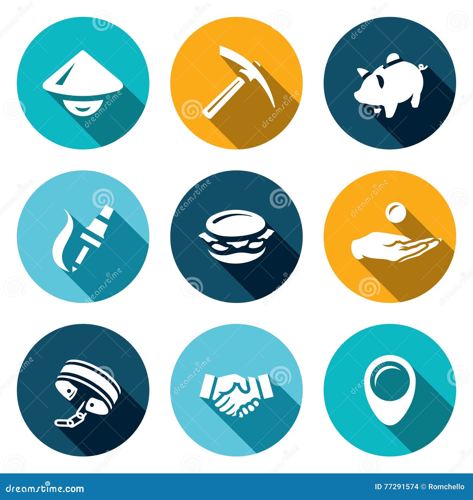 Vector Set of Cheap Labor Icons. Stock Vector - Illustration of ...