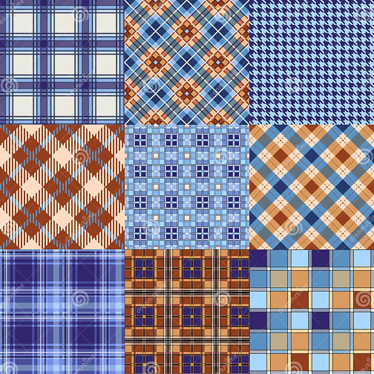 Vector Set of Checkered Patterns Stock Vector - Illustration of ...