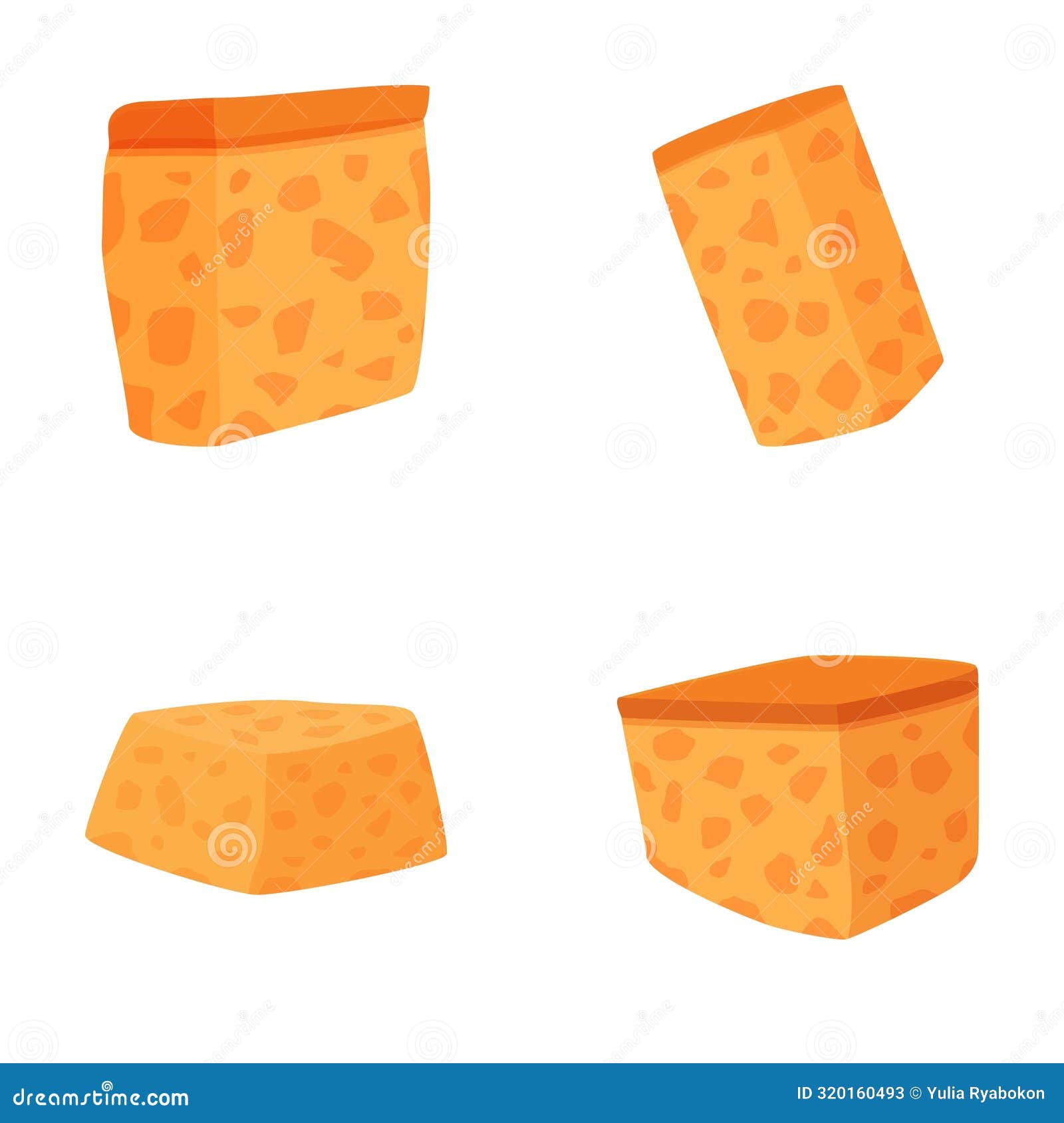 Vector Set of Cheddar Cheese Blocks Stock Vector - Illustration of ...