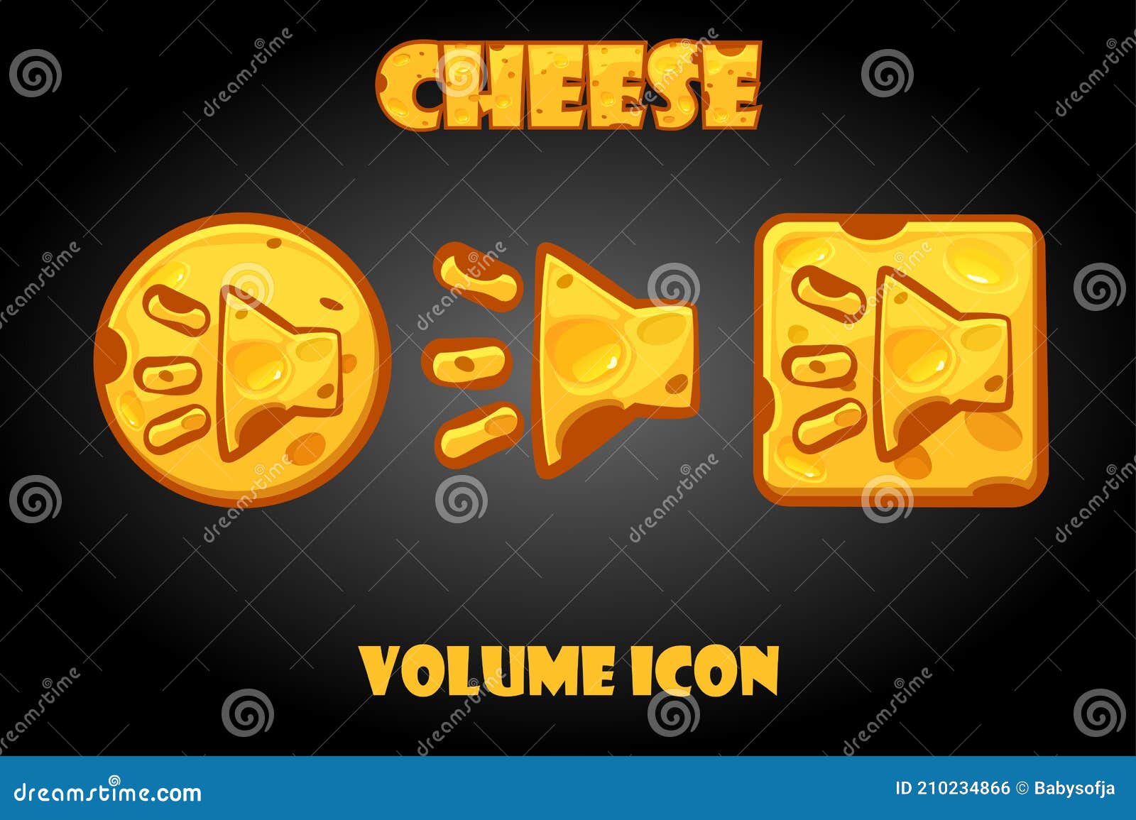 Volume Of Cheese Illustration, Realistic Design Beautiful Yellow Piece ...