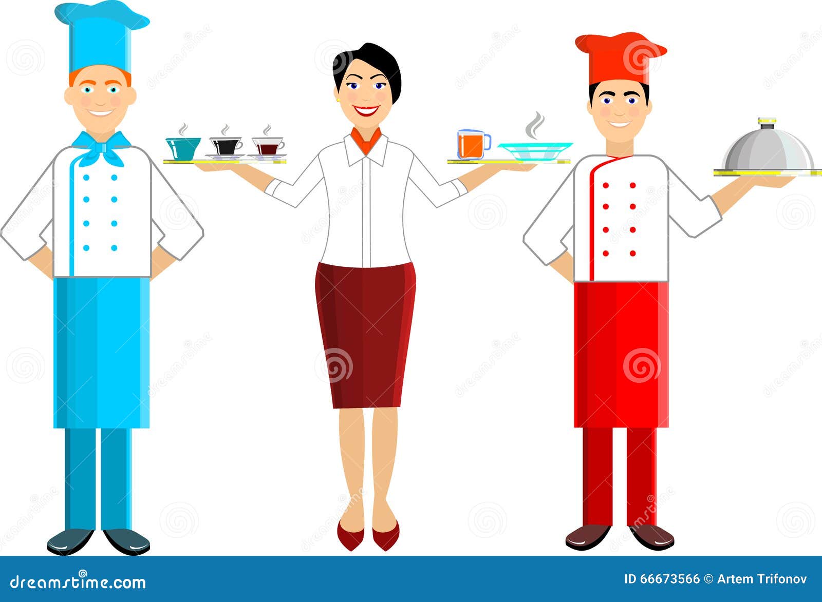 Waiters Hands Holding Trays. Vector Hand Drawn Sketch Illustration ...