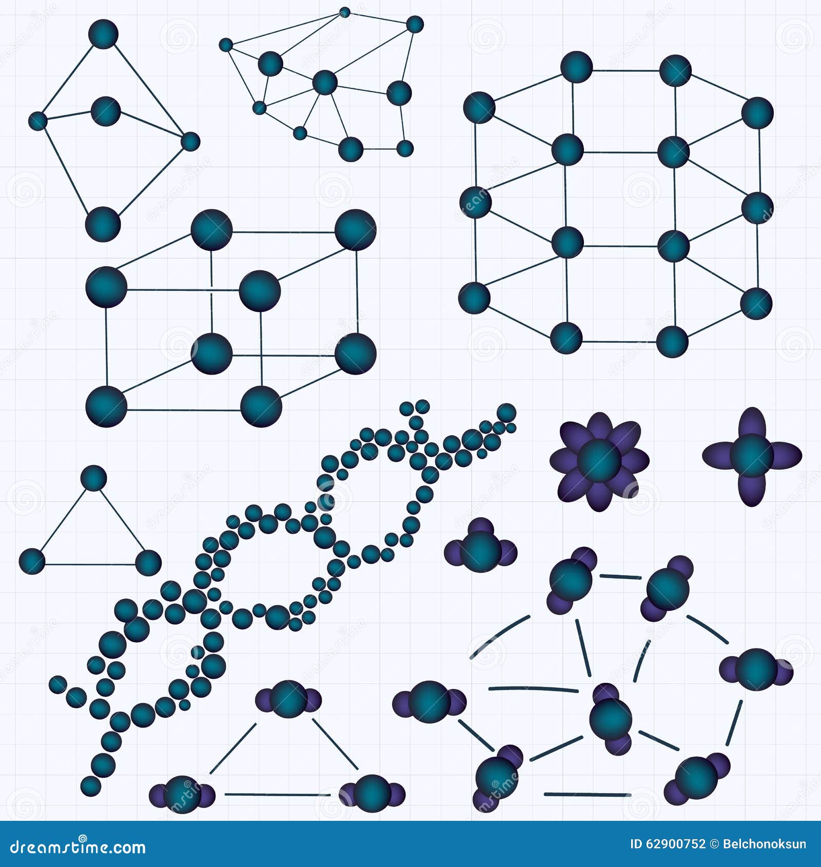 Vector Set with Chemistry Formulas and Molecular Combinations Stock ...