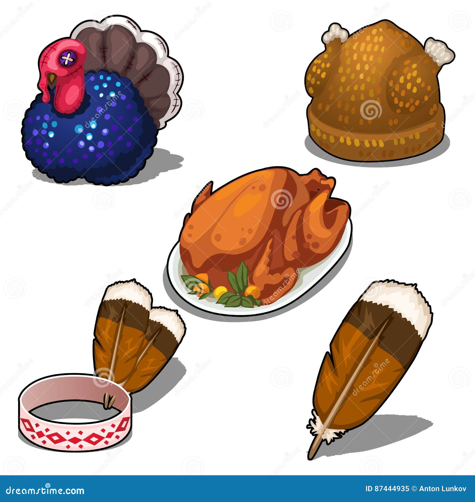 Vector Set of Chicken and Turkey Theme Stock Vector - Illustration of ...