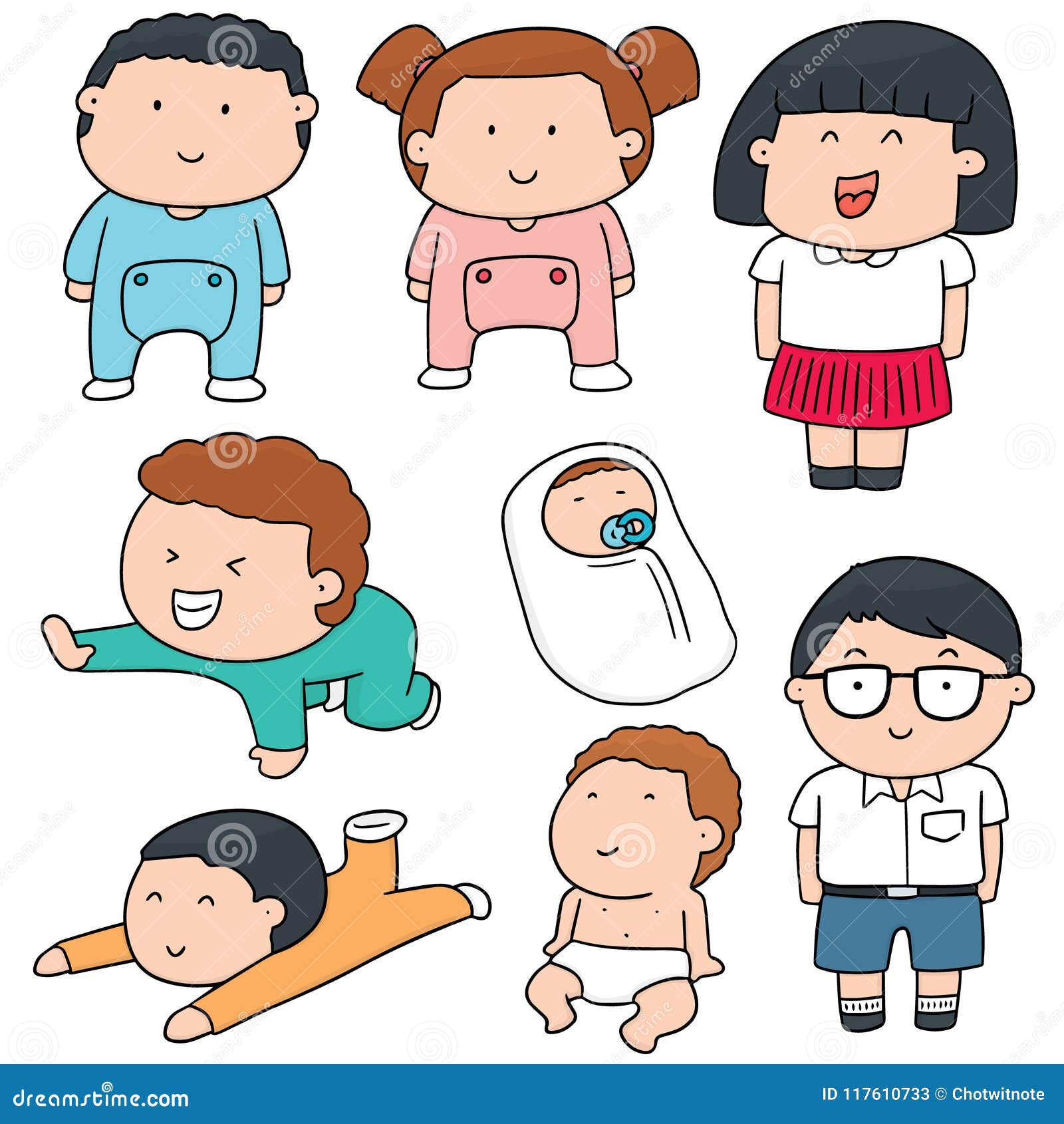 Vector set of children stock vector. Illustration of design - 117610733