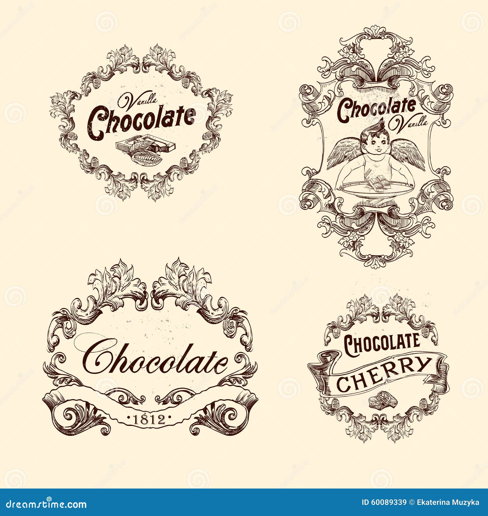 Vector Set Of Chocolate Labels, Design Elements | CartoonDealer.com ...
