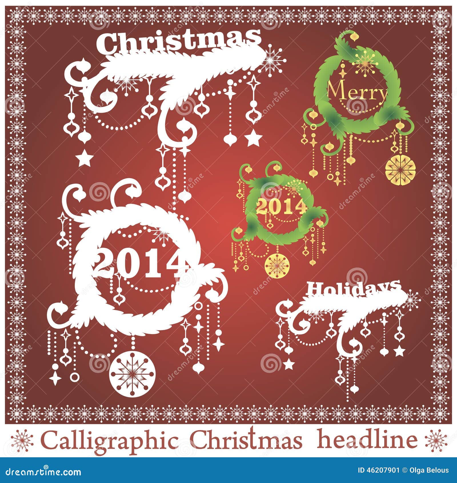 Vector Set of Christmas Headlines Stock Vector - Illustration of banner ...