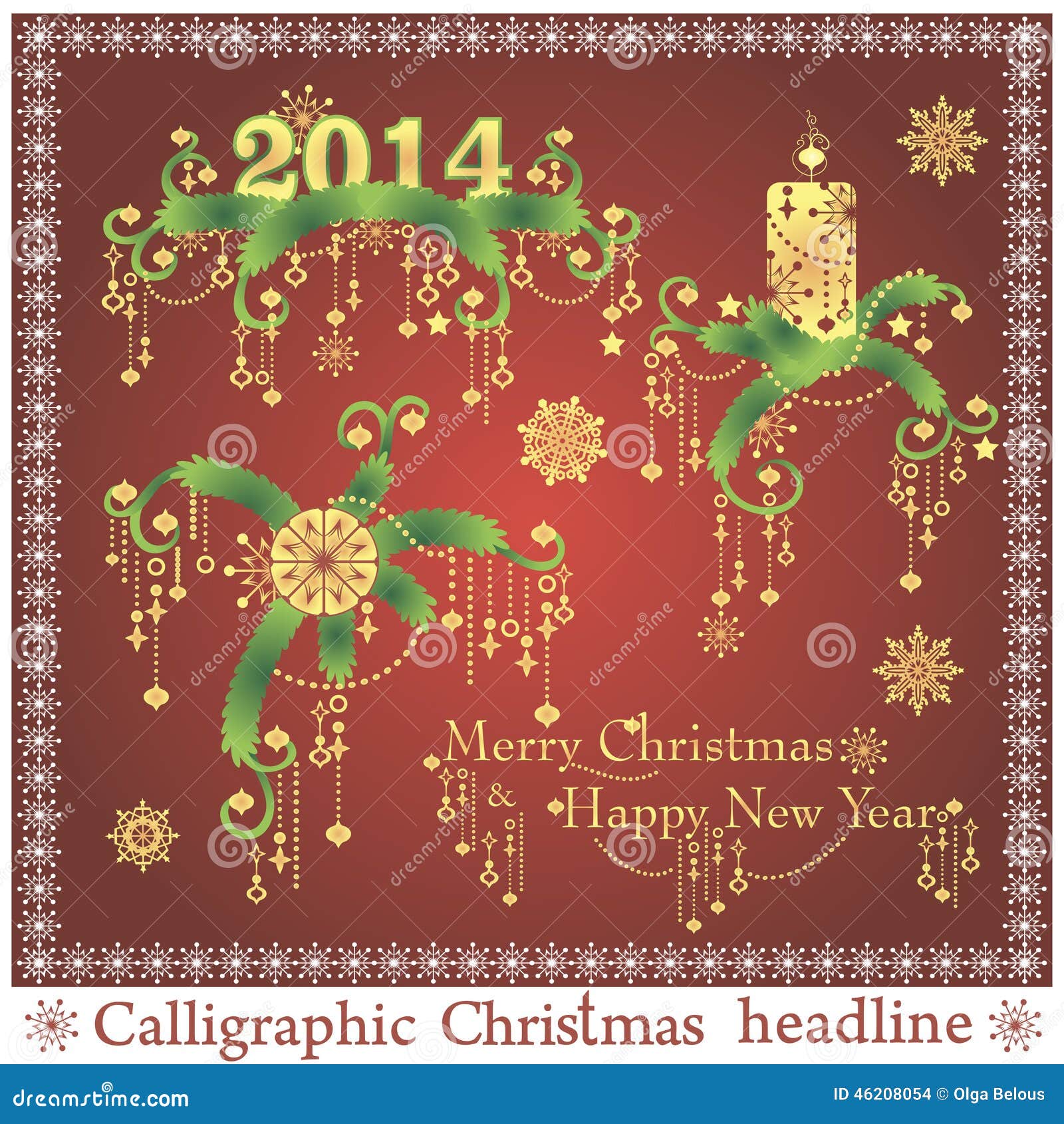 Vector Set of Christmas Headlines Stock Vector - Illustration of frame ...
