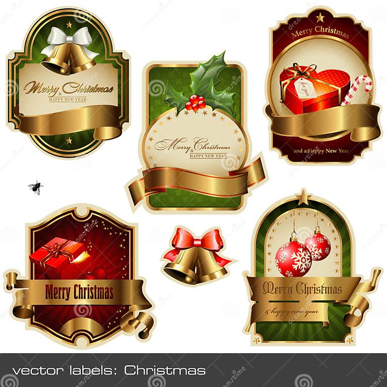 Vector Set: Christmas Labels Stock Vector - Illustration of packaging ...