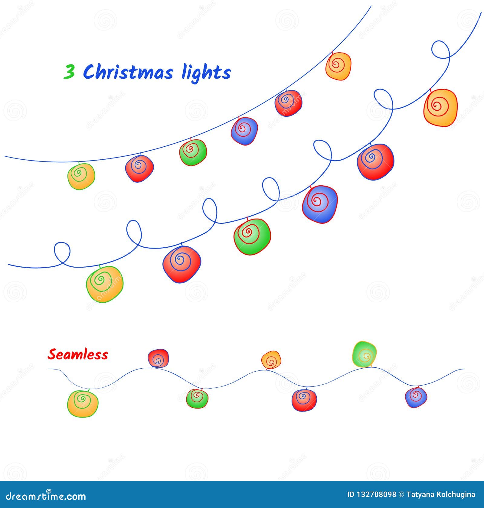 Vector Set of Christmas Lights Stock Vector - Illustration of ornament ...