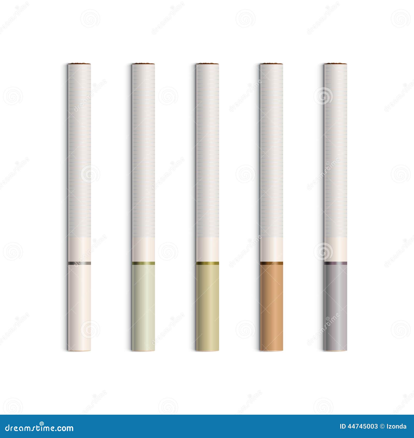 Vector Set of Cigarettes with Colored Filters Stock Vector ...