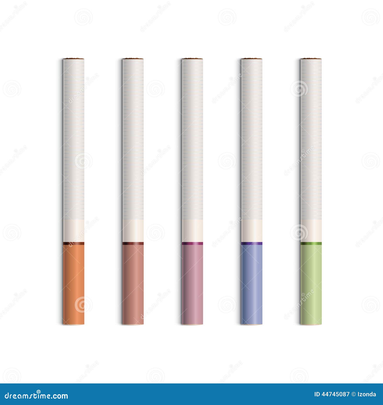 Vector Set of Cigarettes with Colored Filters Stock Vector ...