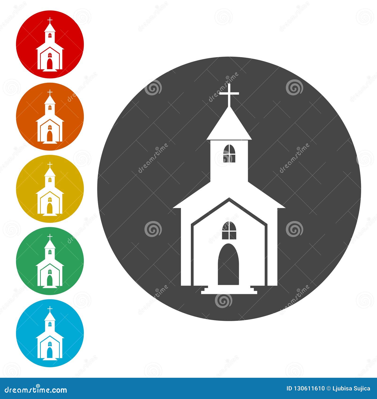 Vector Set of Circle Logo - Christian Church Stock Vector ...