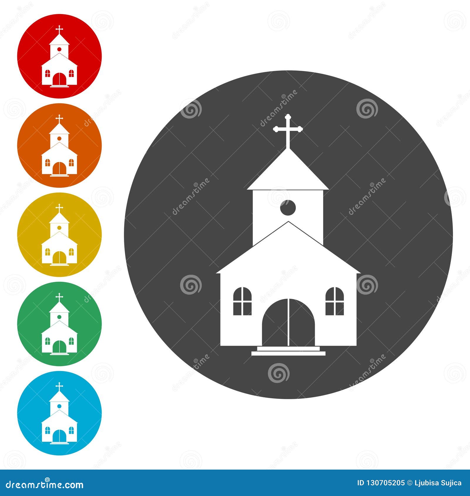 Vector Set of Circle Logo - Christian Church Stock Vector ...