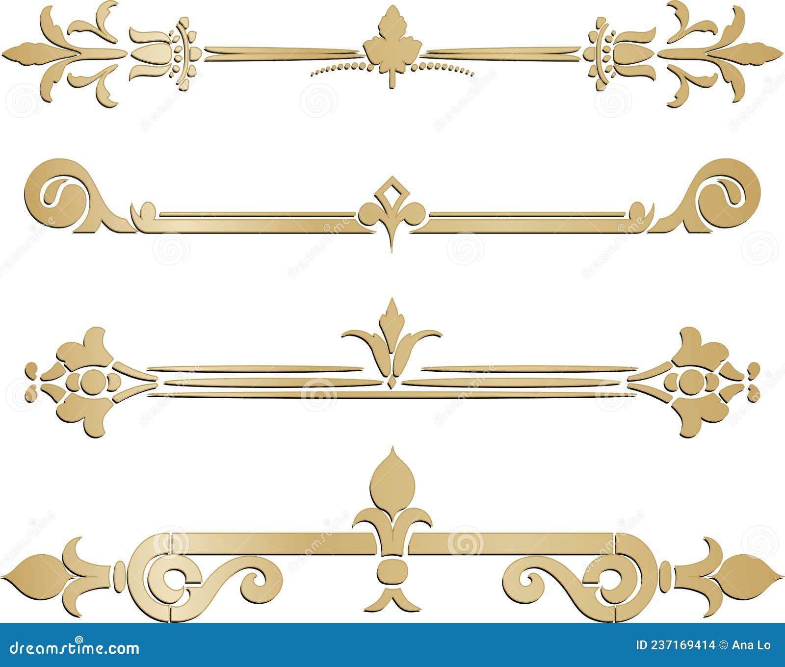 Vector Set of Classic Gold Monograms Stock Vector - Illustration of ...