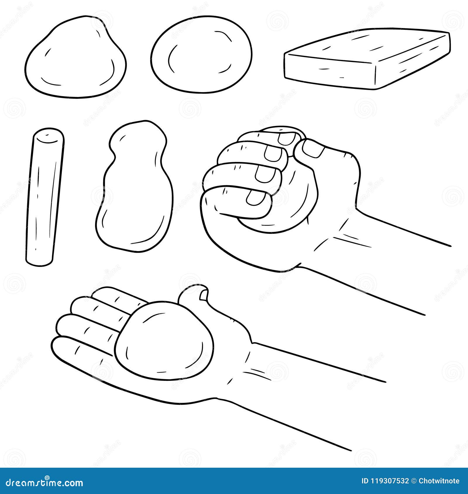 Clay Clipart Black And White