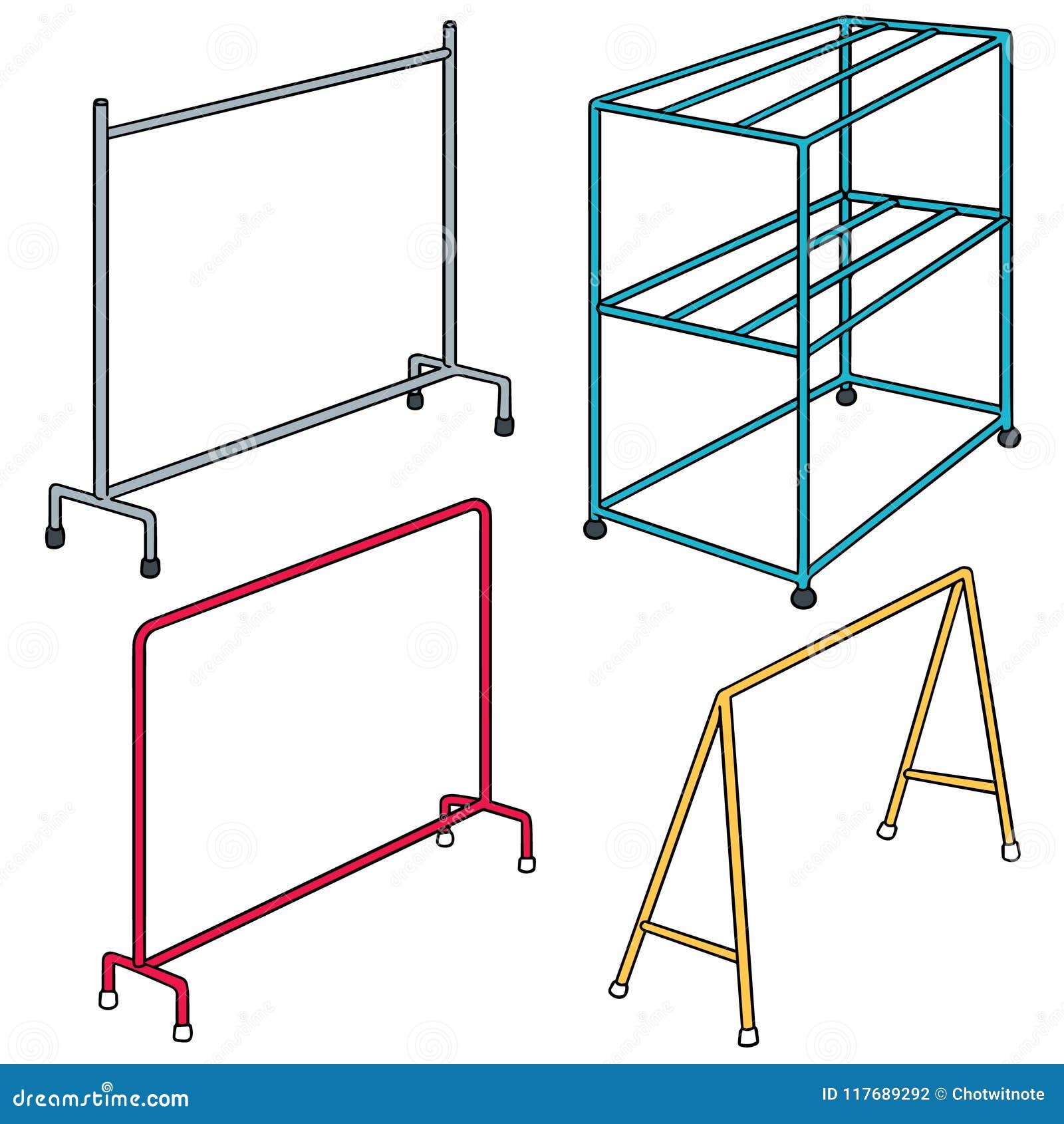 Vector set of cloth rack stock vector. Illustration of decor - 117689292
