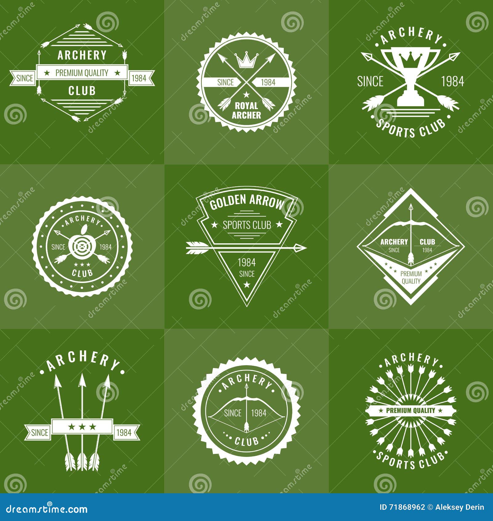 Vector Set for the Club of Archery Stock Vector - Illustration of ...