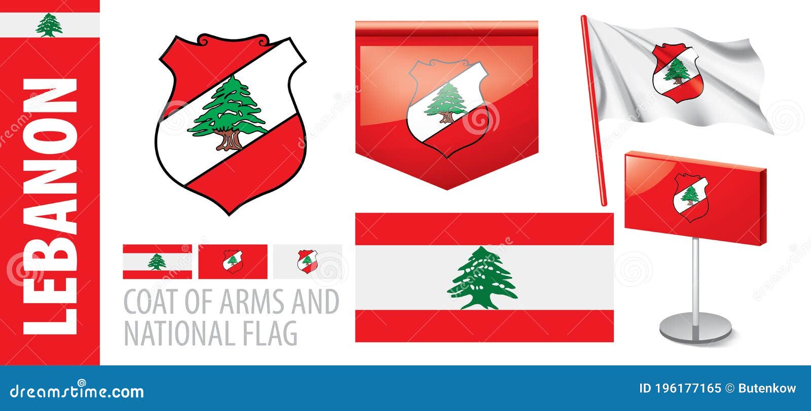Flag Lebanon From Brush Strokes. Flag Lebanese Republic On Transparent ...