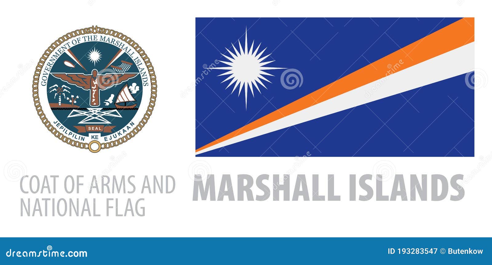 The Flag Of Marshall Islands. Waving Silk Flag Of Marshall Islands ...