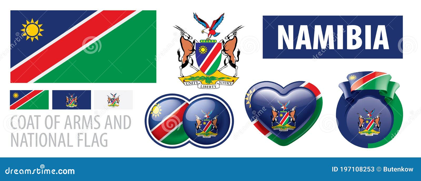 Flag Of Namibia,Vector Namibia Flag | CartoonDealer.com #103944376