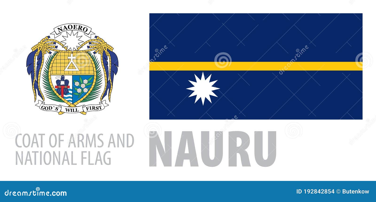 Flag Of Nauru. Vector Drawing Icon | CartoonDealer.com #245948873