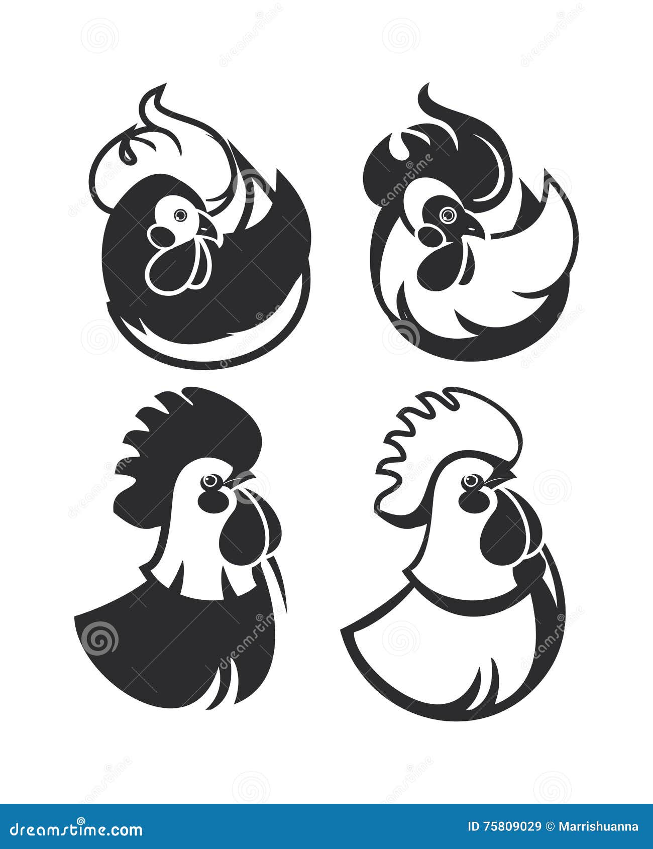 Vector set of stock vector. Illustration of logo, cockerel - 75809029