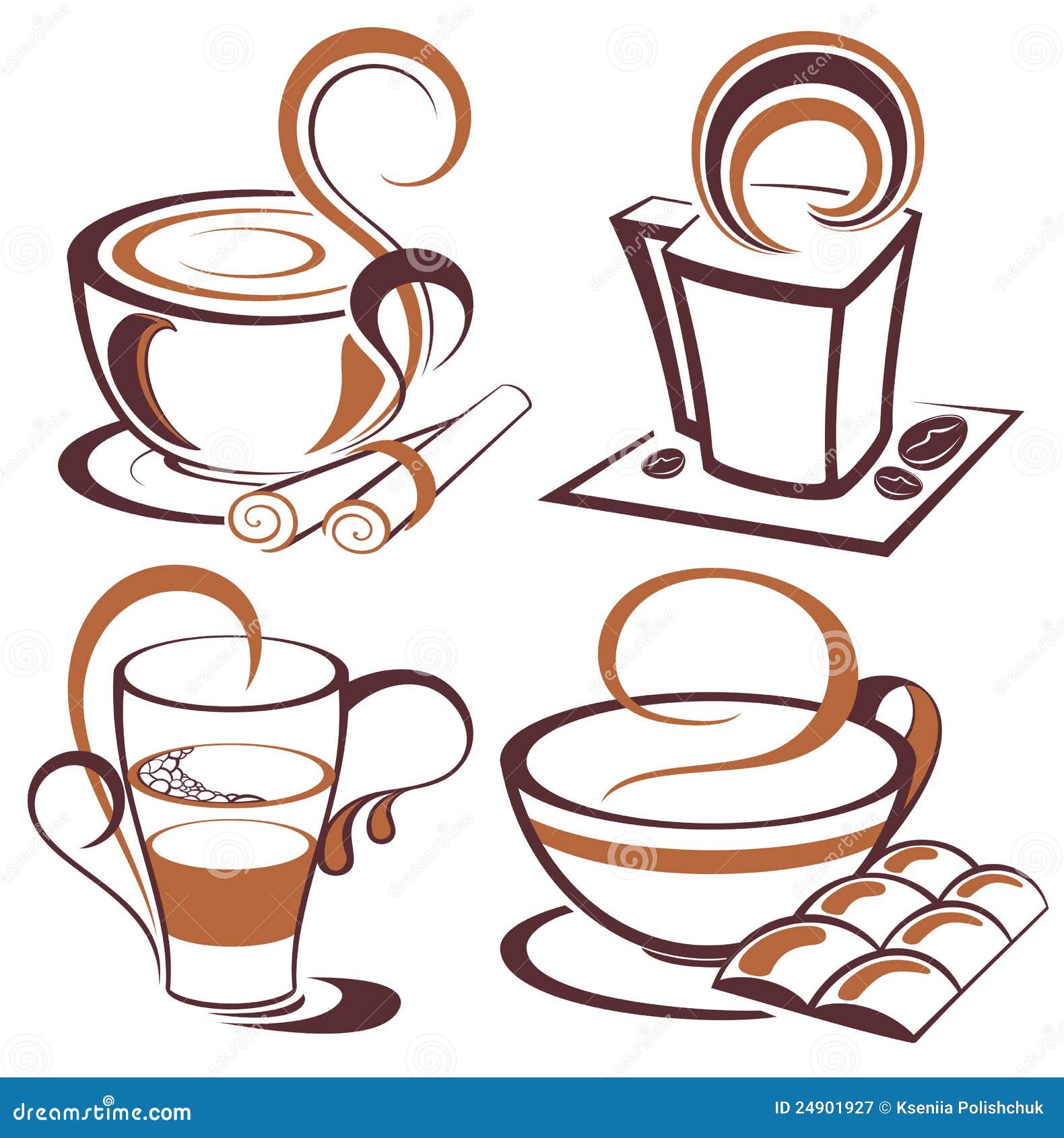Vector Set of Coffee Design Elements Stock Vector - Illustration of ...