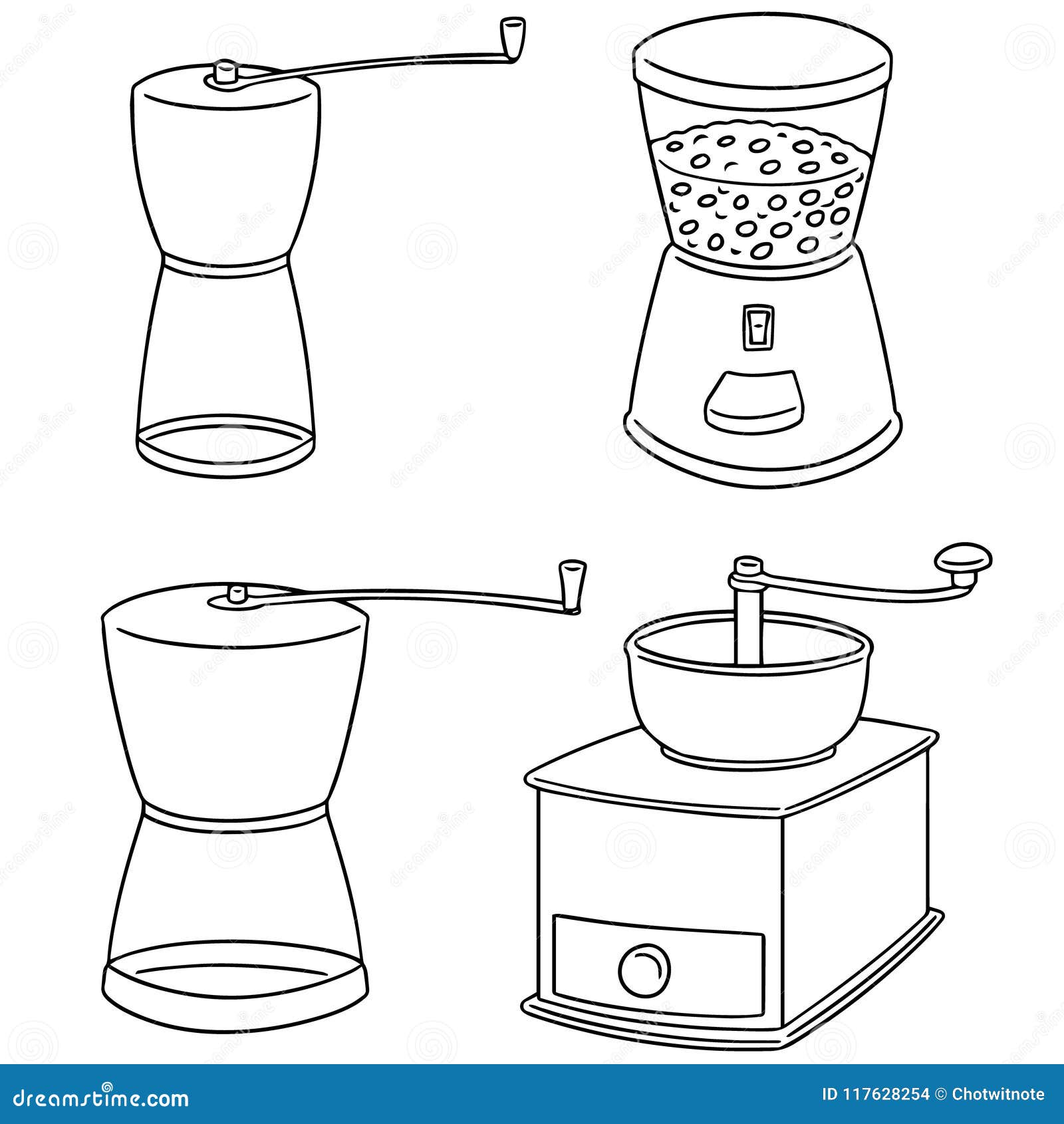 Vector Set of Coffee Grinder Stock Vector - Illustration of antique ...