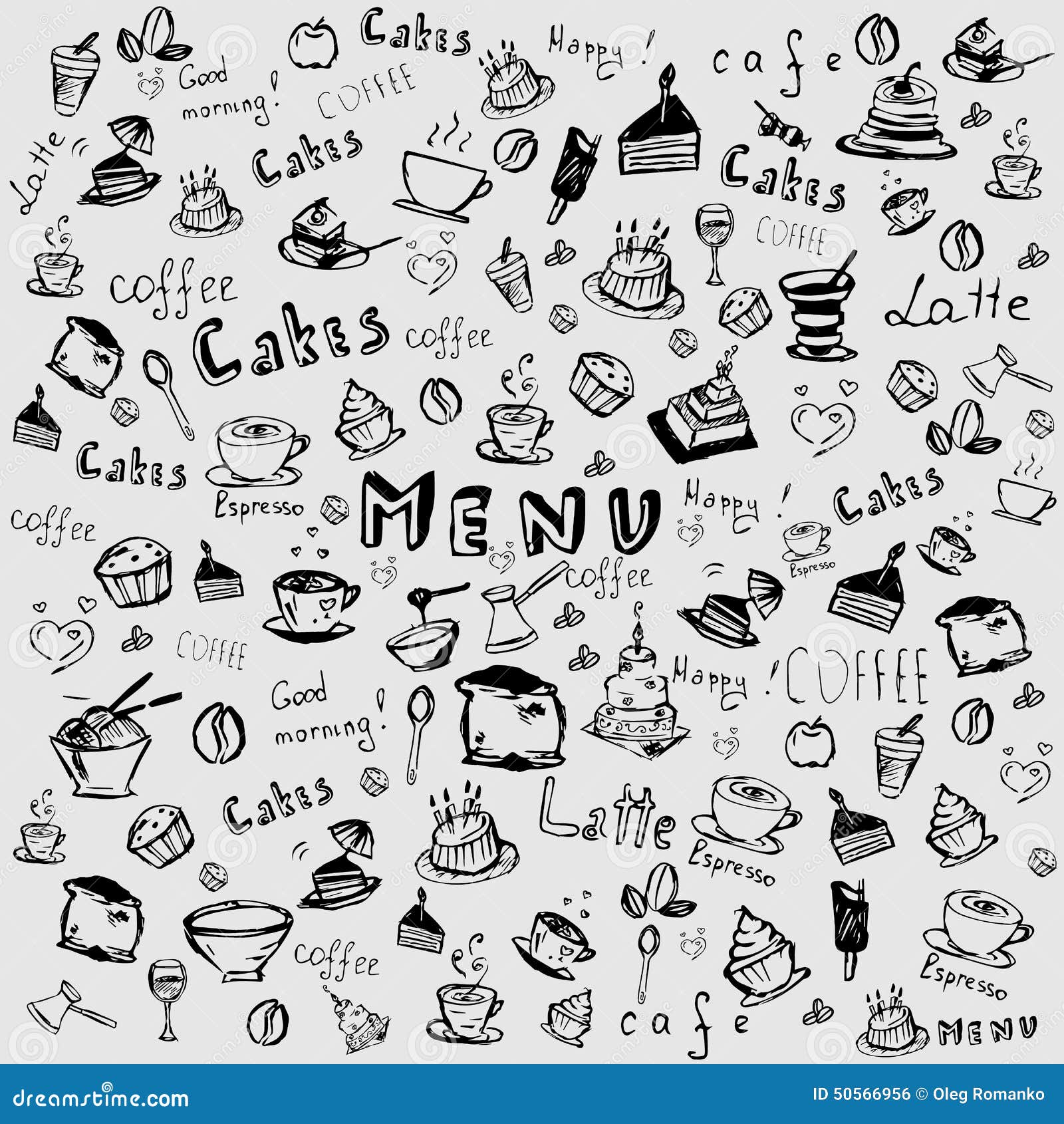 Vector Set on a Coffee Theme. Stock Vector - Illustration of graphic ...