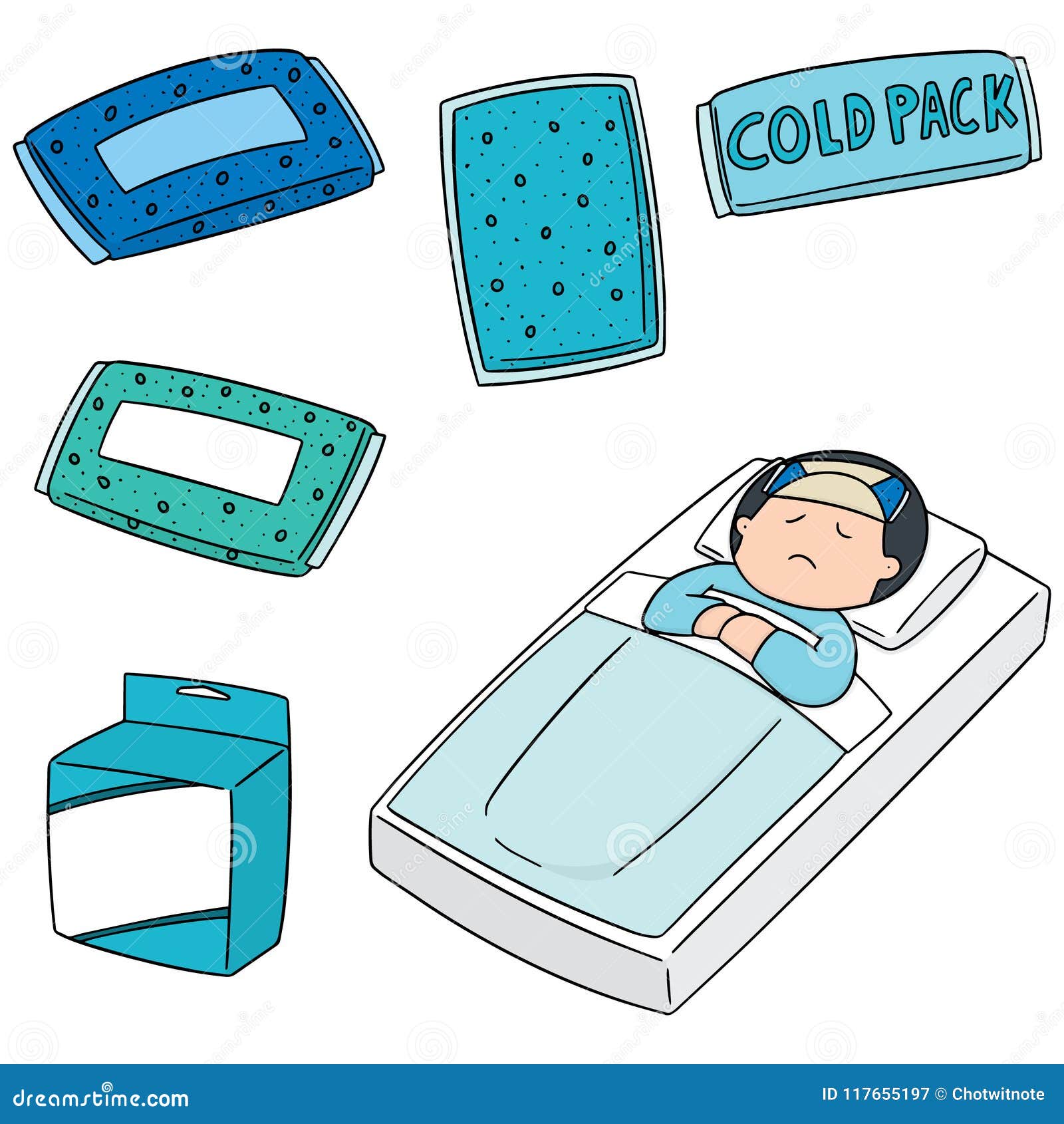 Cold Pack On Swelling Shoulder Of Woman For Pain Relief. Cartoon Vector ...