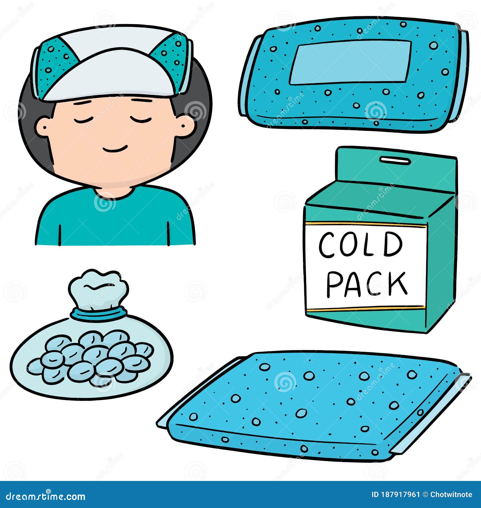 Cold Pack On Swelling Shoulder Of Woman For Pain Relief. Cartoon Vector ...