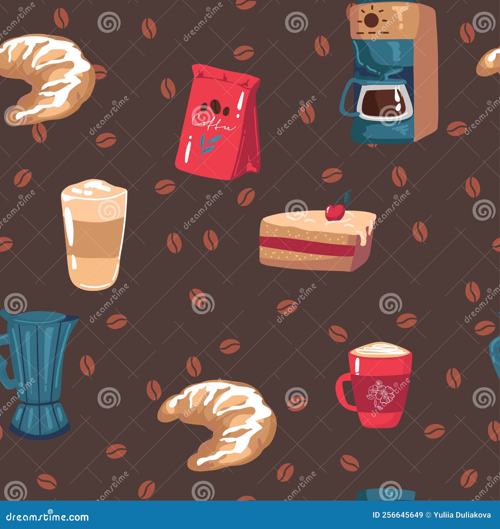 Vector Set Collection Design Seamless Pattern with Hand Drawn Cute ...